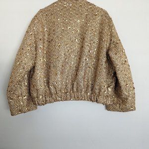 Zara | Jackets & Coats | Zara Gold Sequin Jacket S L Nwt | Poshmark
